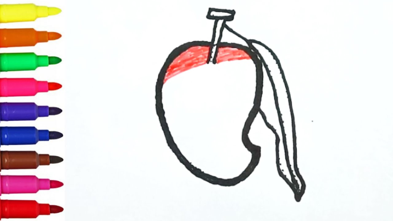 how to make colouring magic art,mango,mango drawing,mango art,how to ...