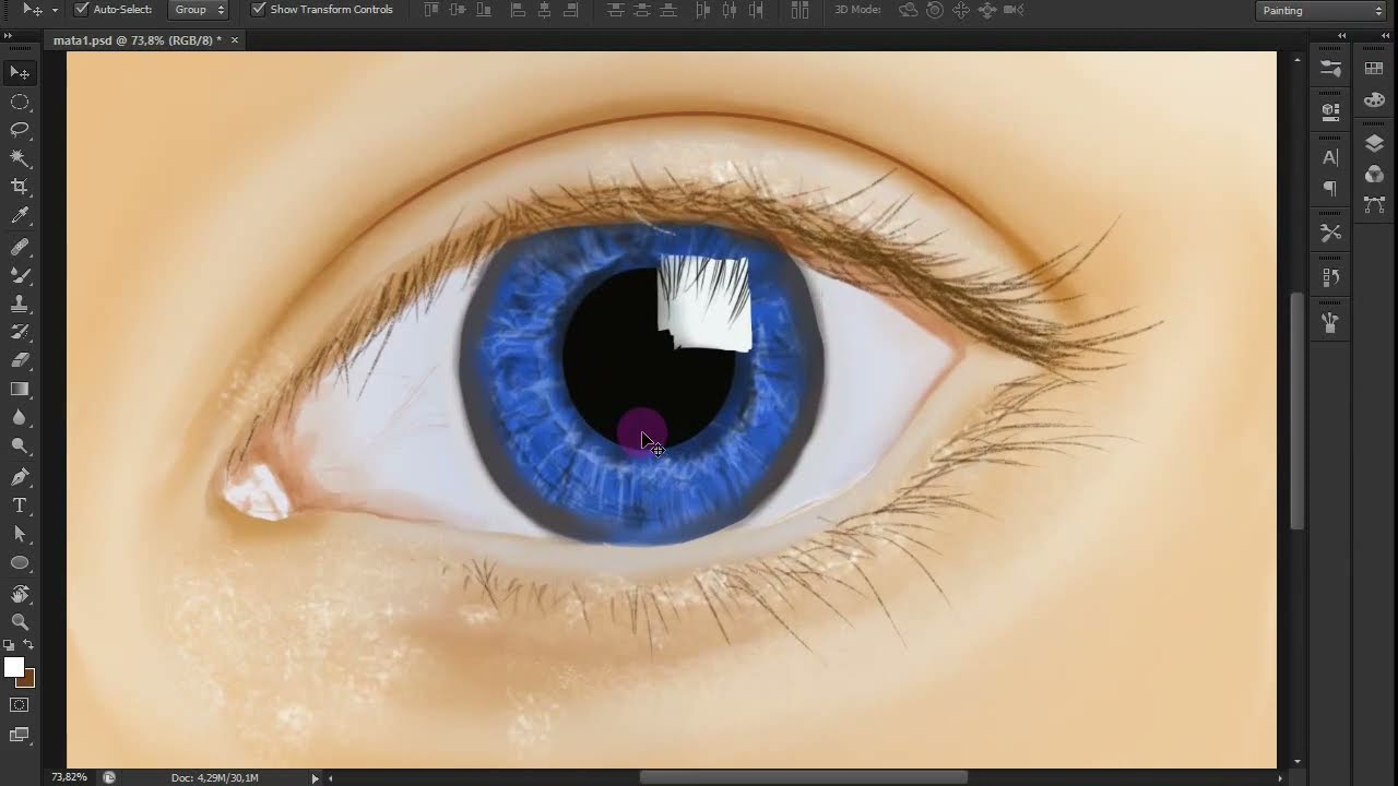 menggambar mata dengan photoshop │menggambar mata realis - YouTube