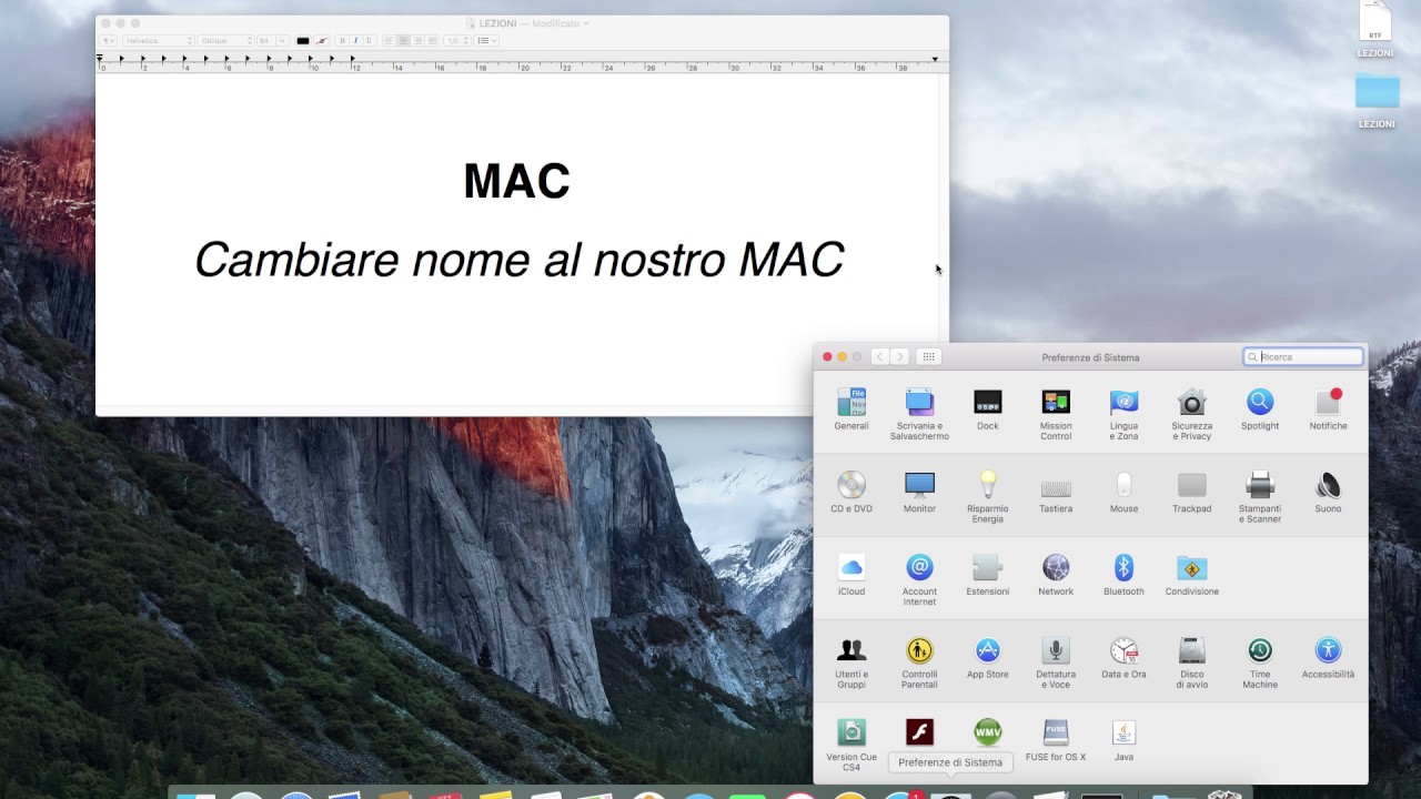 Cambiare nome al MAC - YouTube