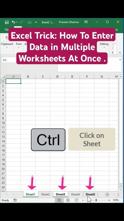 Excel Trick: How To Enter Data in Multiple Worksheets At Once in Excel. - YouTube