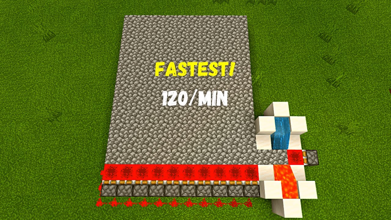 Minecraft: How To Build Fastest Cobblestone Generator (120/min) - YouTube