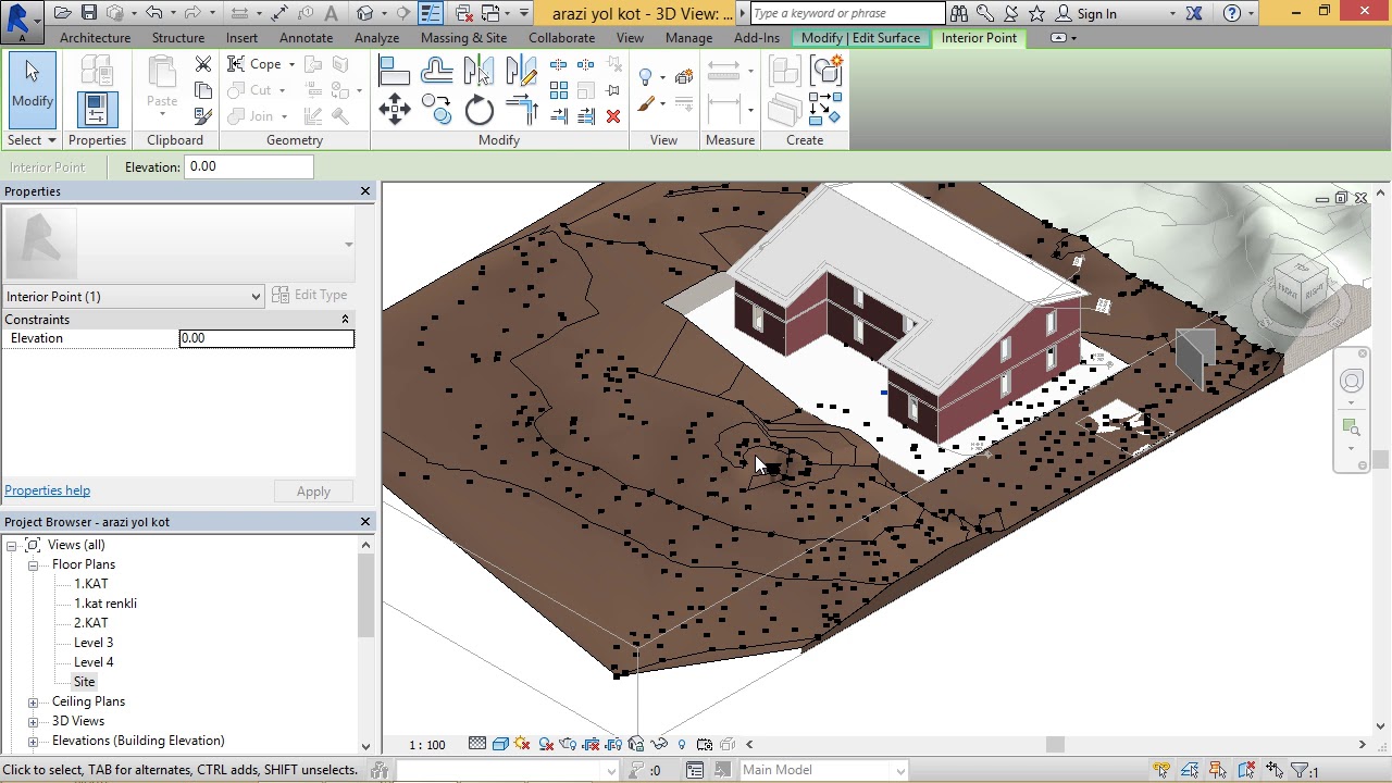 Revit Dersi 44 Building Pad ile Binayı Araziye Oturtma - YouTube