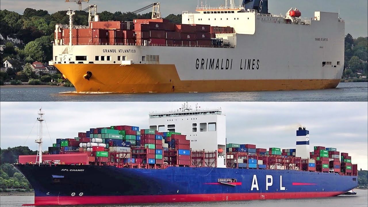 Shipspotting in HAMBURG 2019 with ULTRA LARGE CONTAINERSHIP APL Changi ...