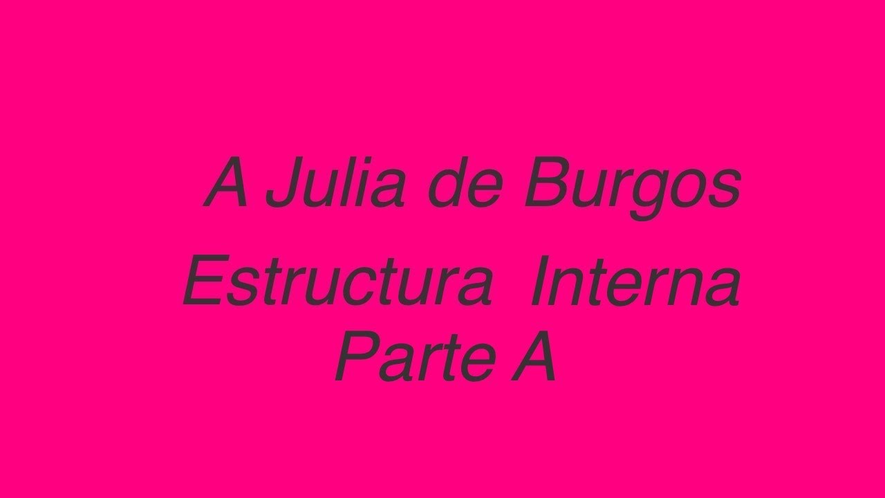 A Julia de Burgos - Estructura Interna Parte A - YouTube
