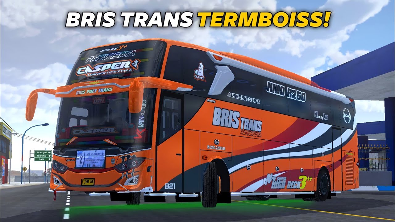 MOD BUSSID TERBARU BUS BRIS TRANS CASPER FULL VARIASI - YouTube