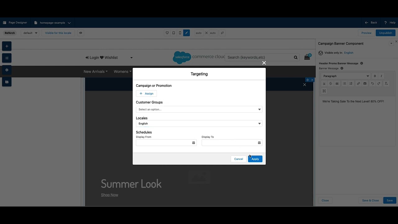 SFCC Page Designer: Target Locale - YouTube
