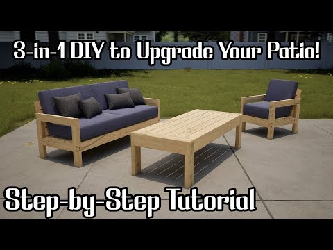 Outdoor Sofa, Chair & Table – 3 in 1 DIY Project