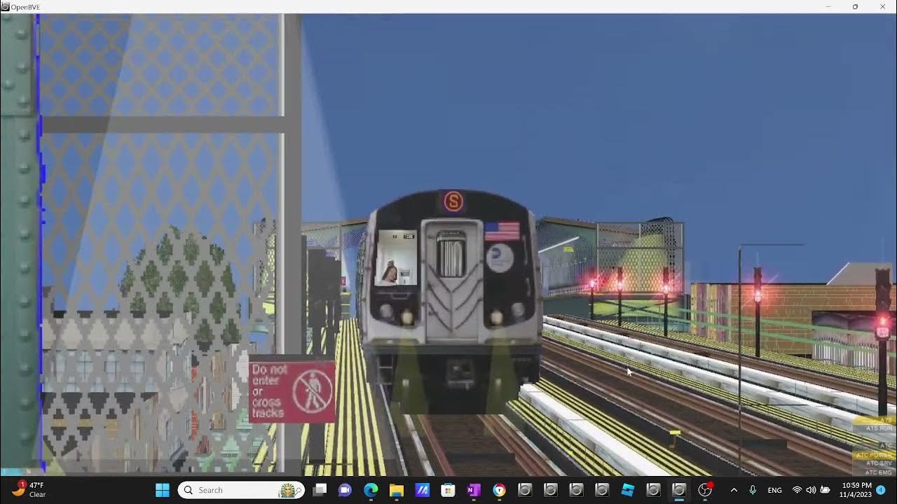 Openbve V5 R160A Alstom S Shuttle Train Arriving & Departing at Rockaway Blvd - YouTube