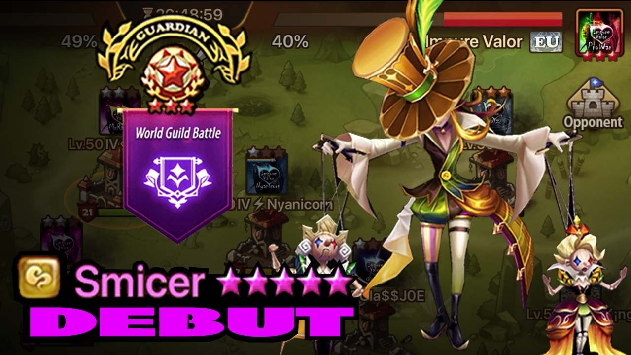 SMICER (wind puppeteer) Debut in G3 World Guild Battle + SP Summons ...