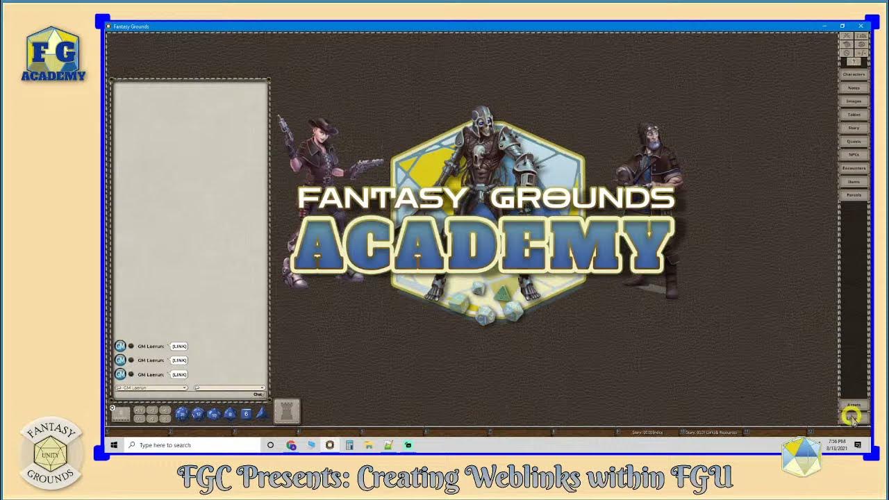 FG College Presents: Fantasy Grounds Unity, Creating Web Links in FGU. - YouTube