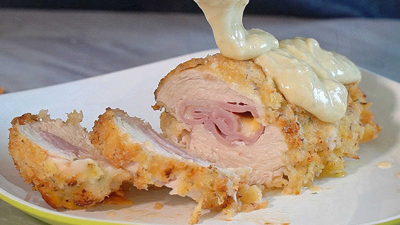 EASY Chicken Cordon Bleu Fried and Baked - YouTube