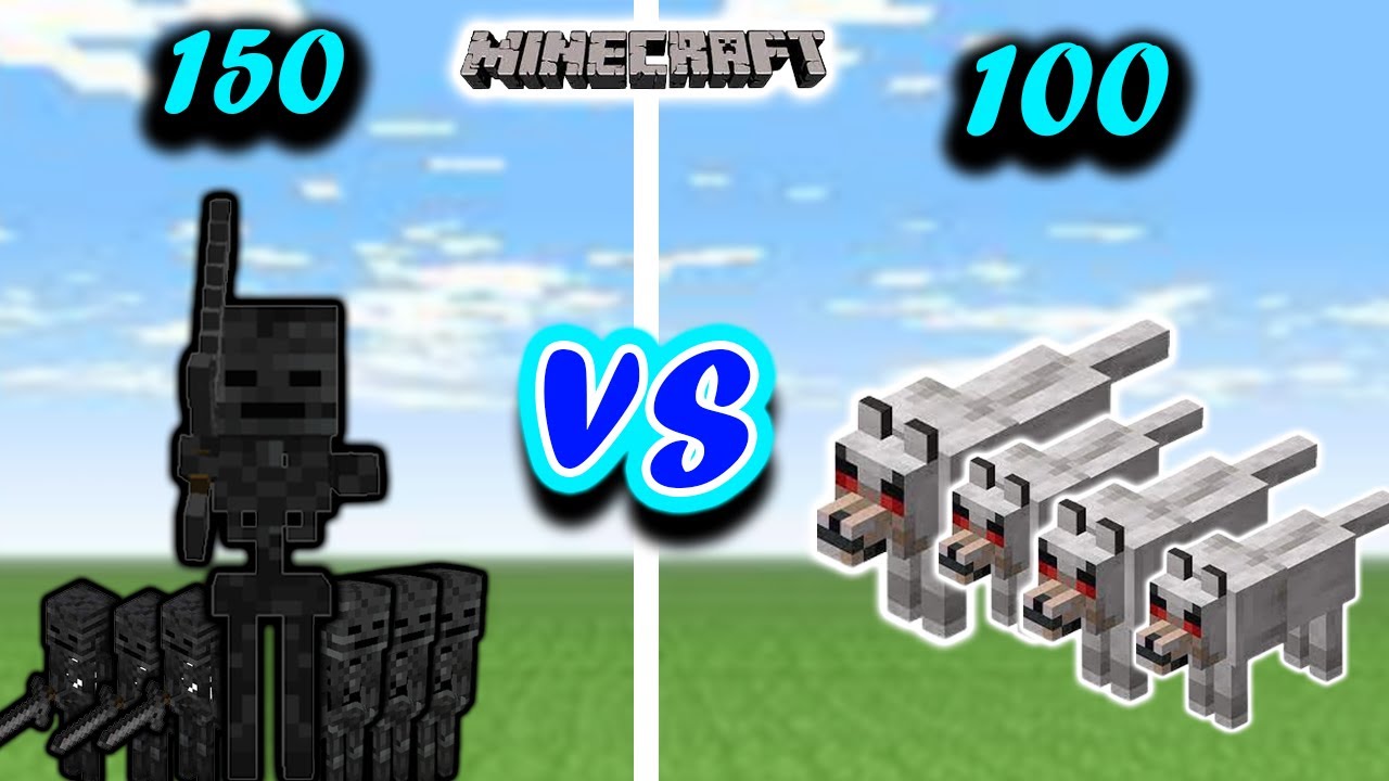 100 WOLF VS 150 WITHER SKELETON THIS FIGHT IS CRAZY #minecraft ...