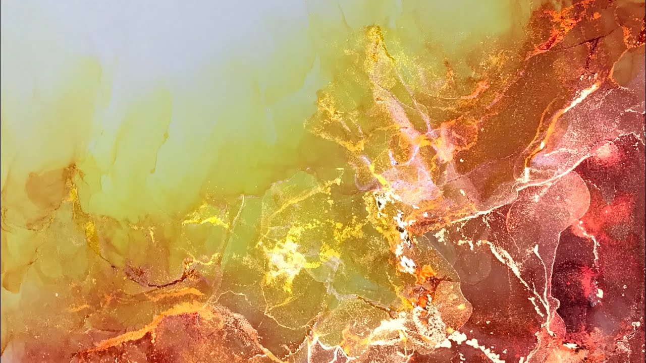 [28] Fire inspired yellow, orange, and red alcohol ink art tutorial ...