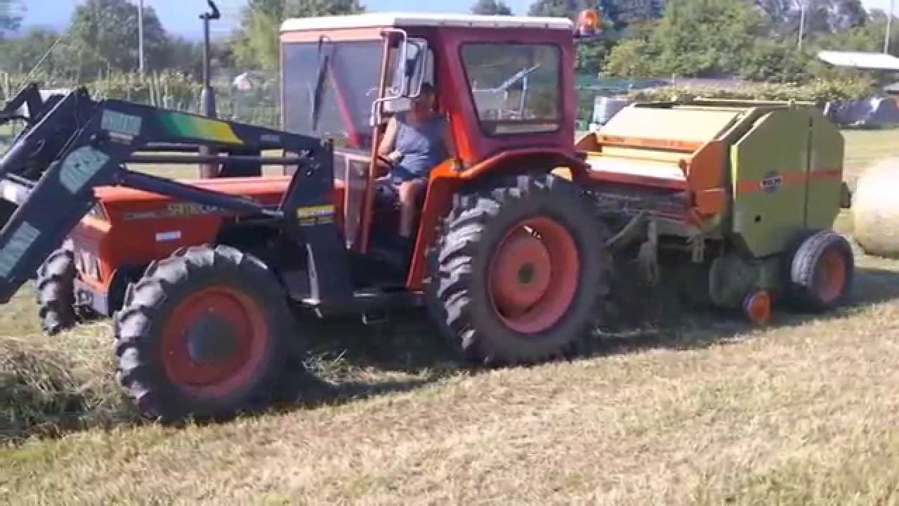 SAME Corsaro 70 con rotoimballatrice Wolvo COLUMBIA R10 - YouTube