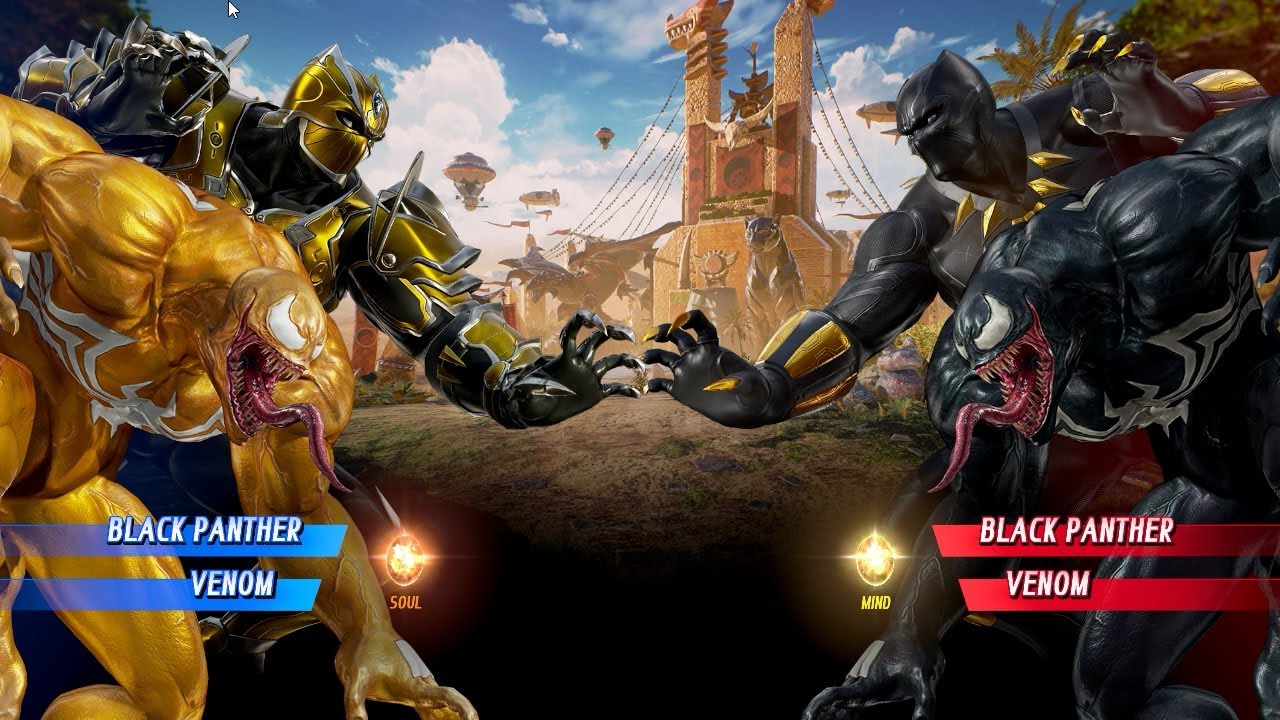 Yellow Venom & Yellow Black Panther VS Venom & Black Panther - Marvel ...