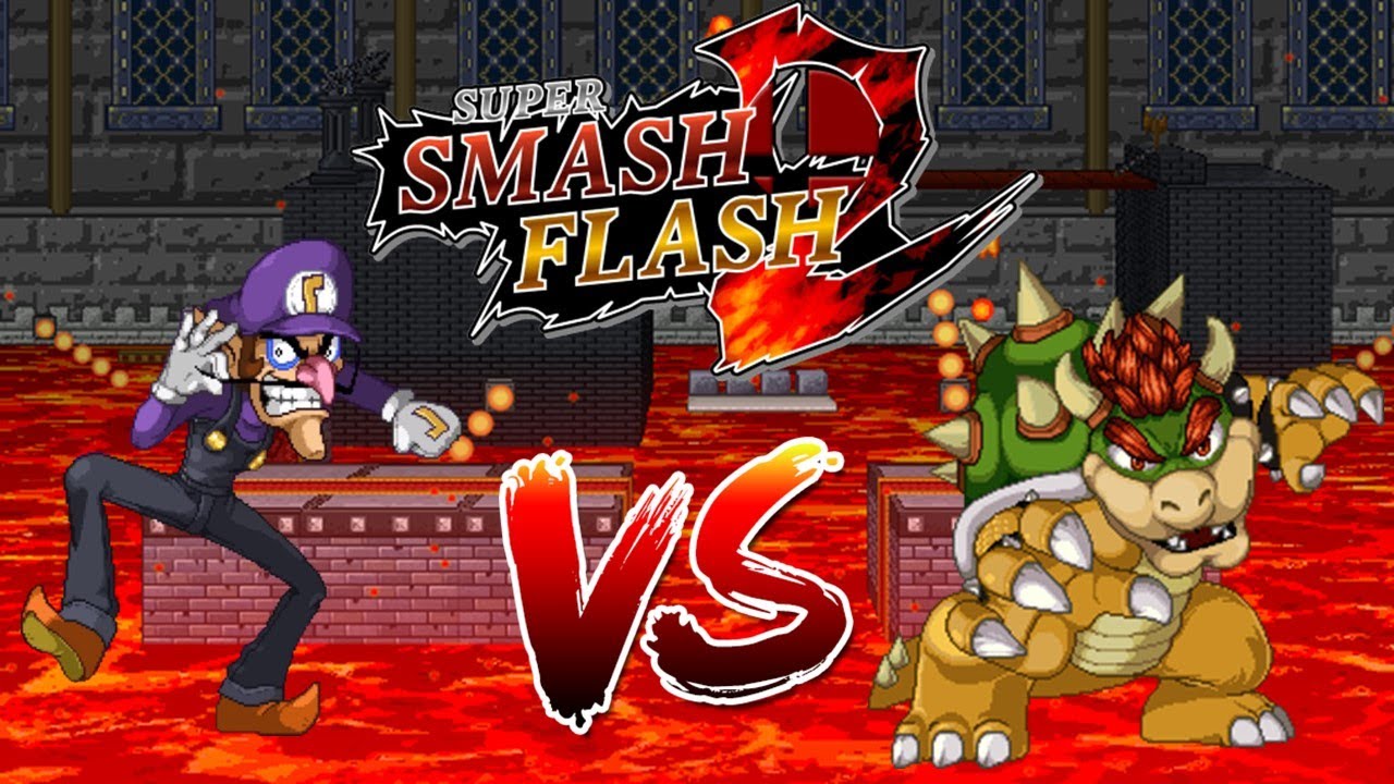 Waluigi VS Super Smash Flash 2: Waluigi Vs Bowser. - YouTube