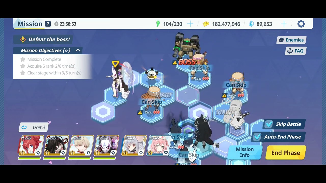 [ Blue Archive Global ] Story Stage Hard 22-3 ( 3 Stars, 5 Turns Clear ...
