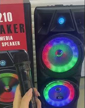 Портативная колонка с беспроводным микрофоном ZQS8210 - YouTube