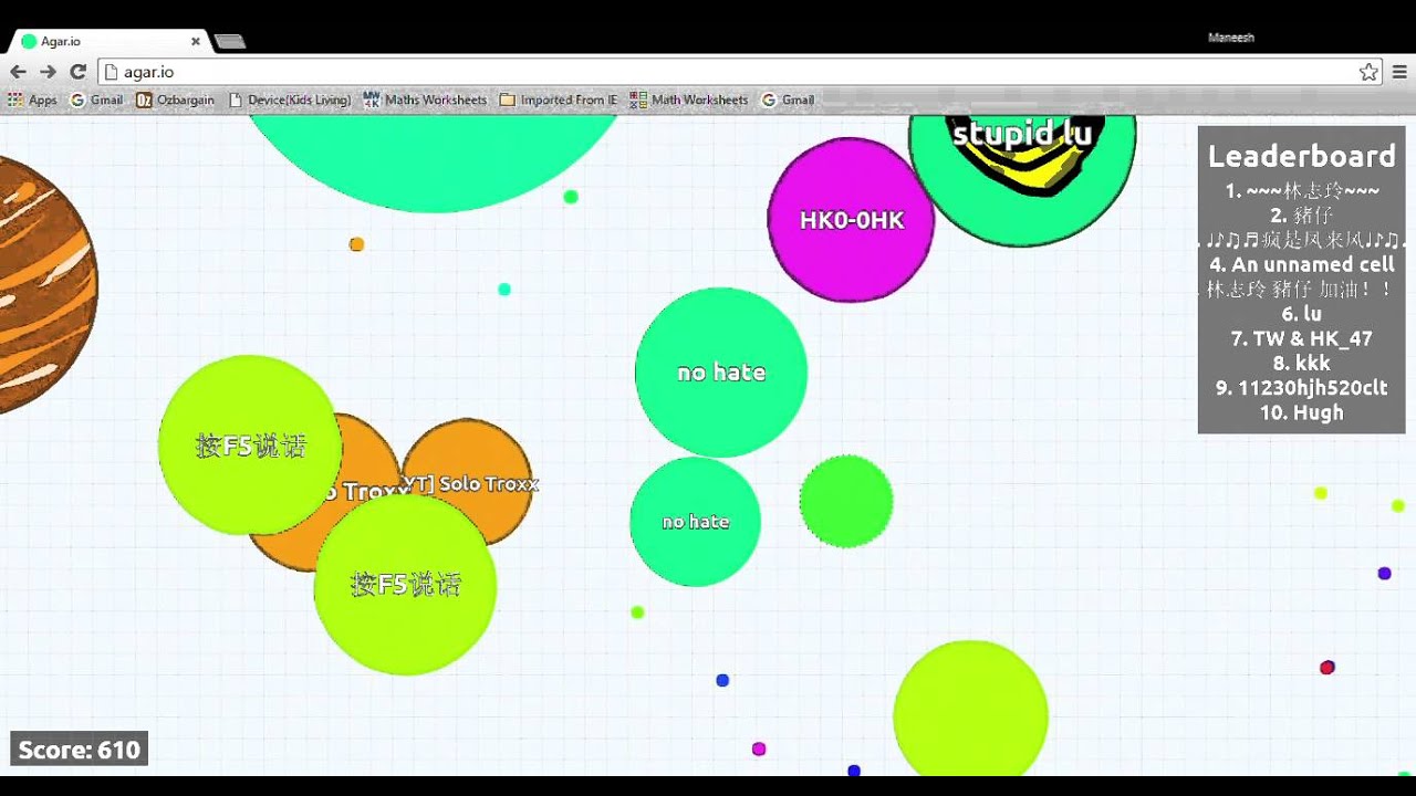 agAr.io number 1 gameplay - YouTube