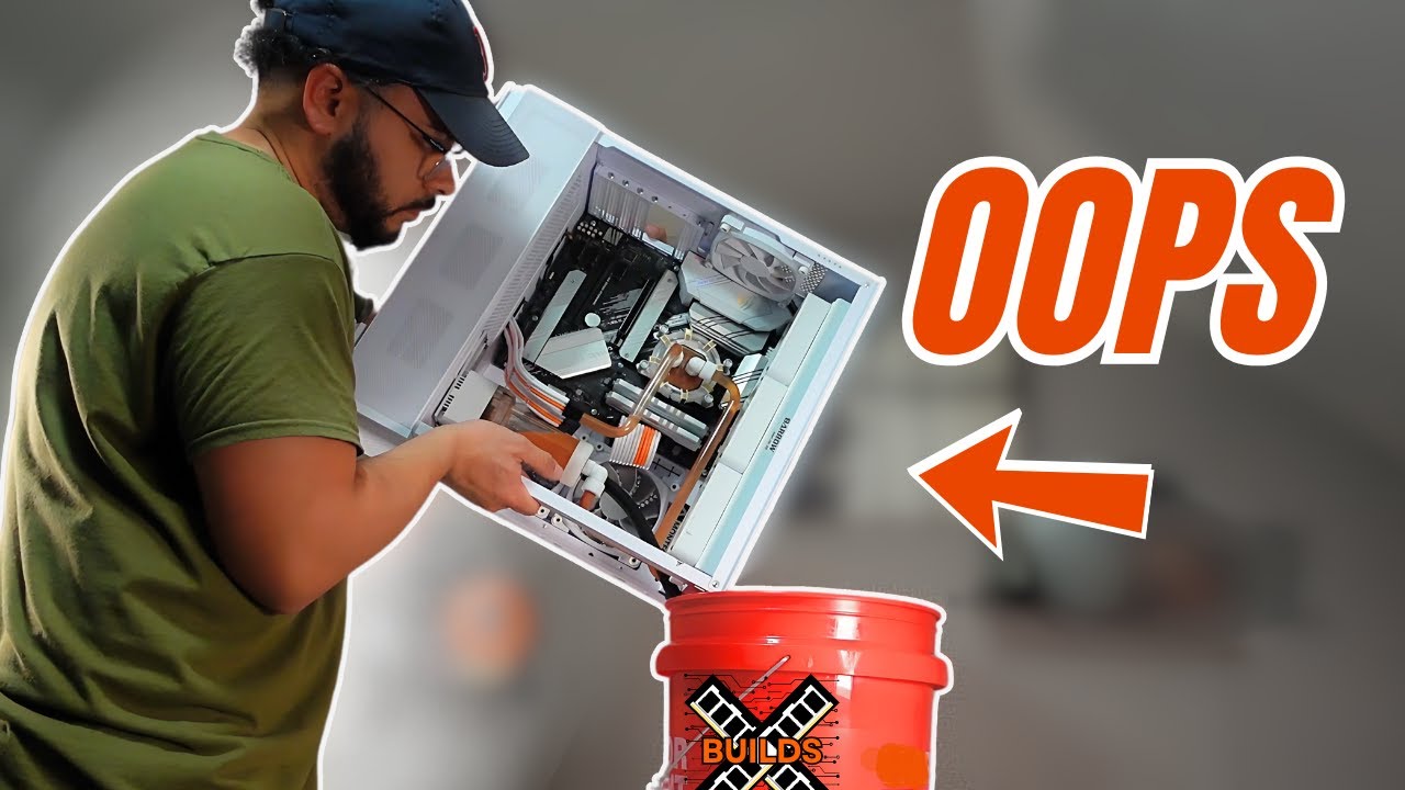 Custom Water Cooling Fail while flipping 2 PC - YouTube