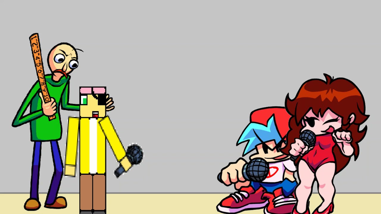 fnf guns cover baldi & lizard vs bf & gf - YouTube