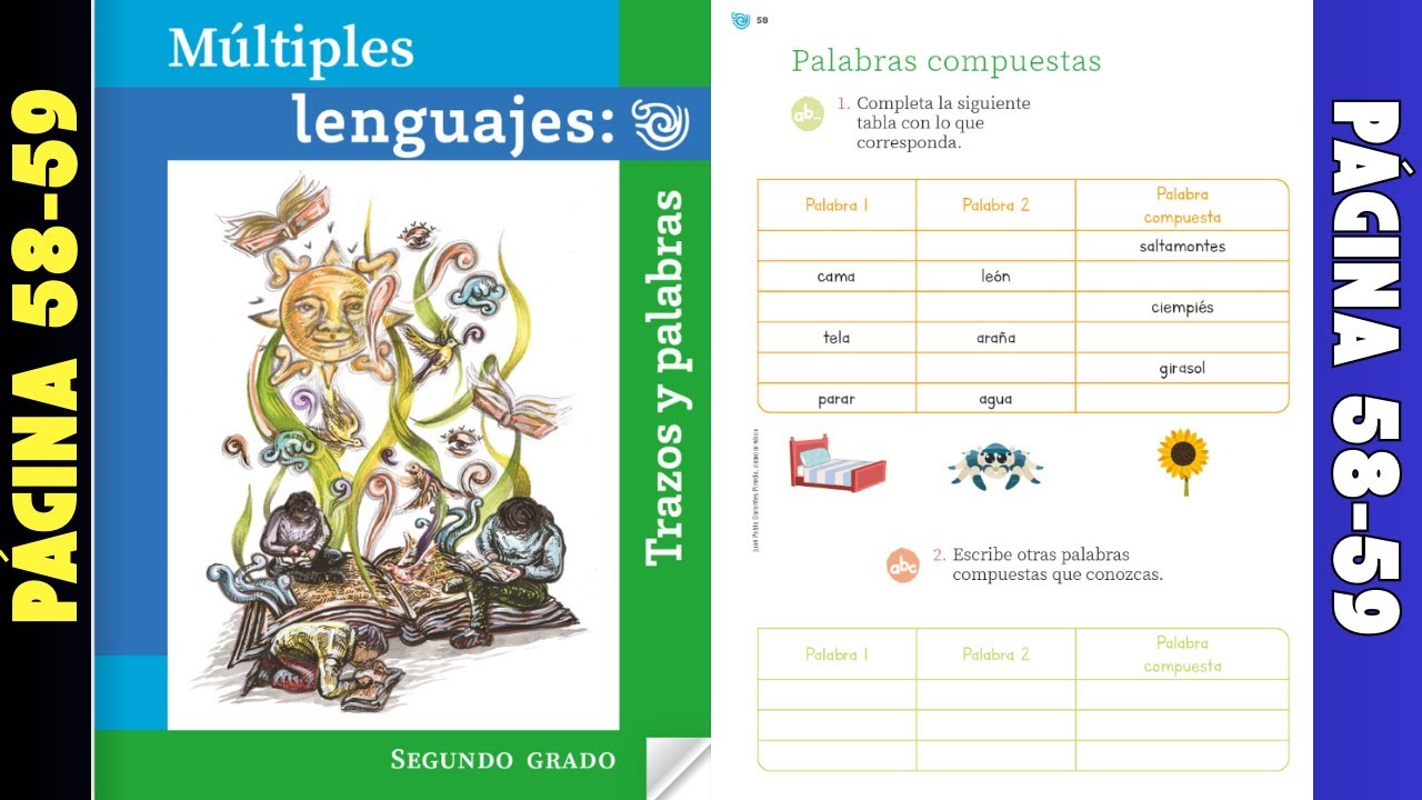Múltiples lenguajes: trazos y palabras página 58 - 59 │Palabras ...