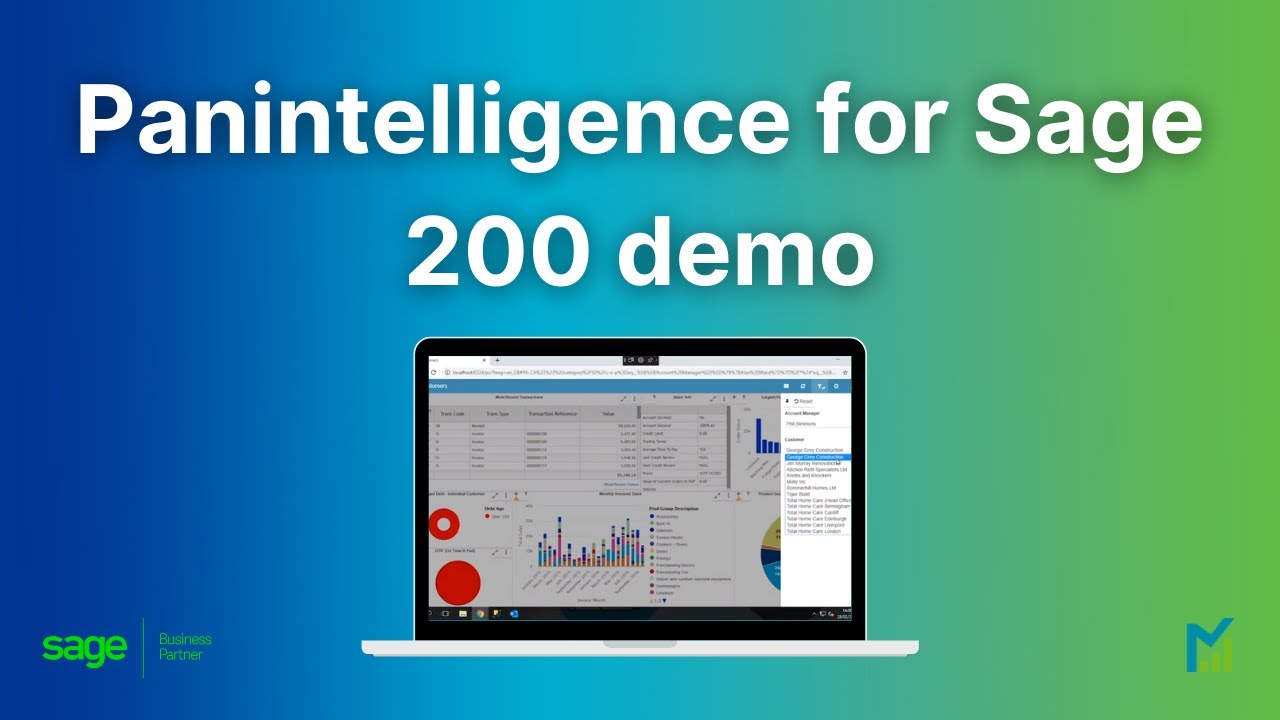 Panintelligence Business Intelligence for Sage 200 - YouTube