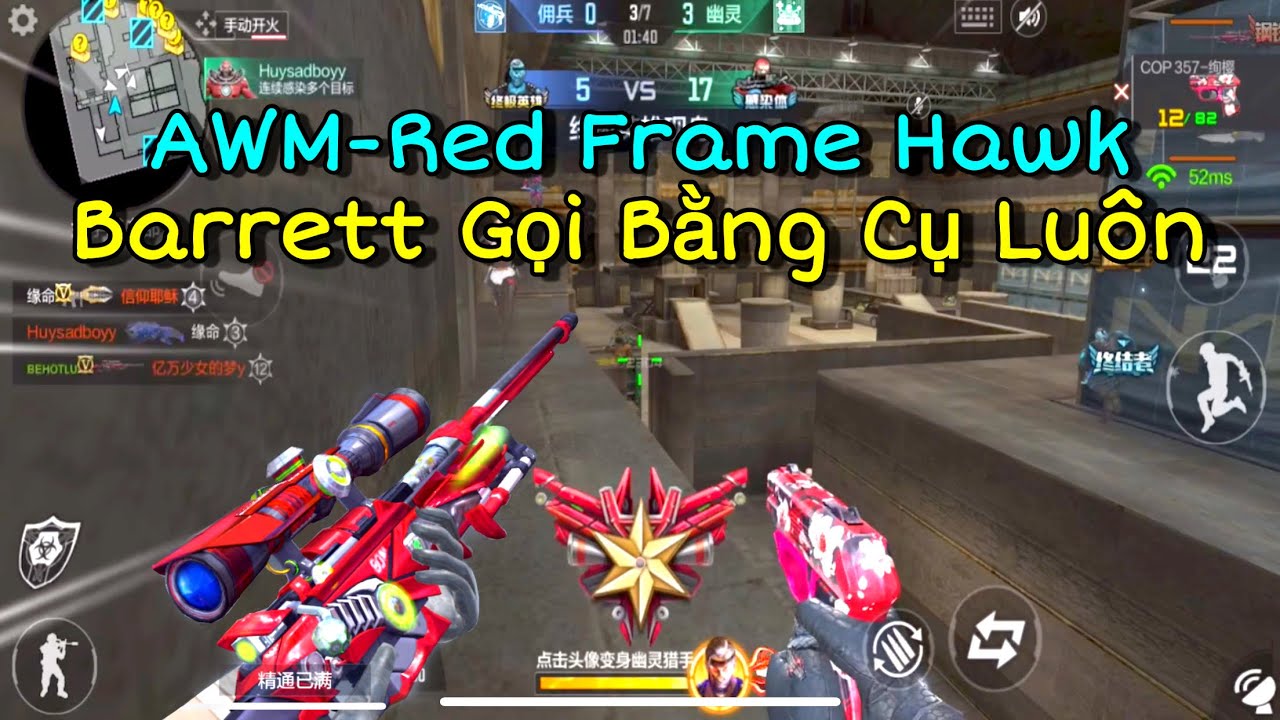 CF Mobile | AWM-Red Frame Hawk Phô Diễn Sức Mạnh Barrett Gọi Bằng Cụ ...