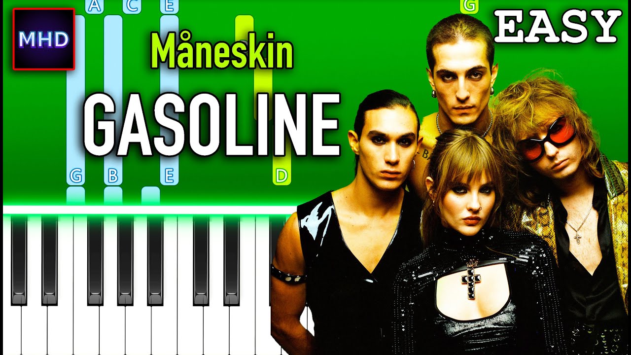 Maneskin - GASOLINE - Piano Tutorial [EASY] - YouTube