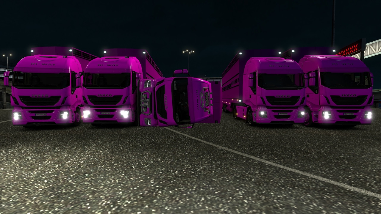 Mini Convoy de camiones rosas en el atascadero! Calais - Duisburg ...