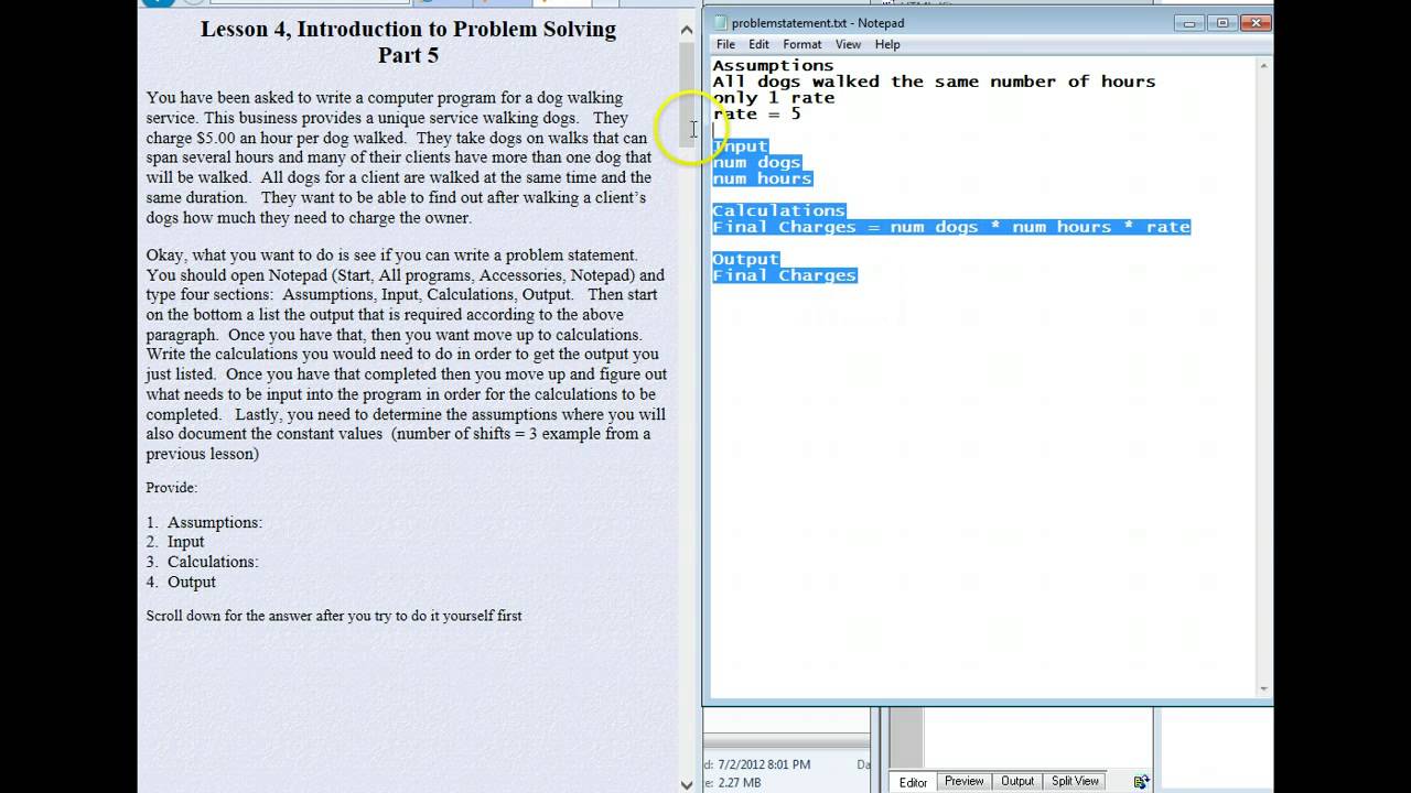Javascript: Dog walking, problem - YouTube