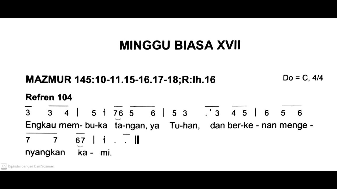 [Edisi Baru] Minggu, 28 Juli 2024 - MINGGU BIASA XVII (Tujuh Belas) - Mazmur Tanggapan - Tahun B ...