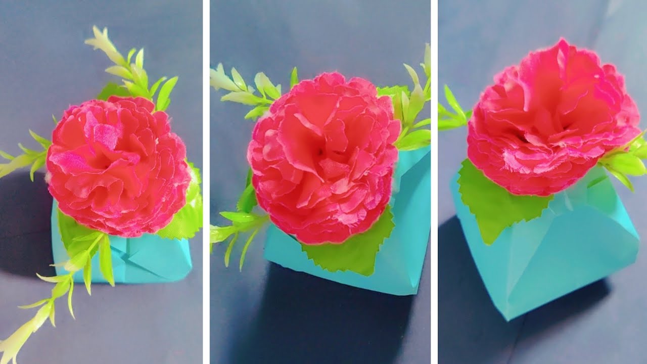 DIY Very simple and easy flower pot | beautiful paper flower pot ...
