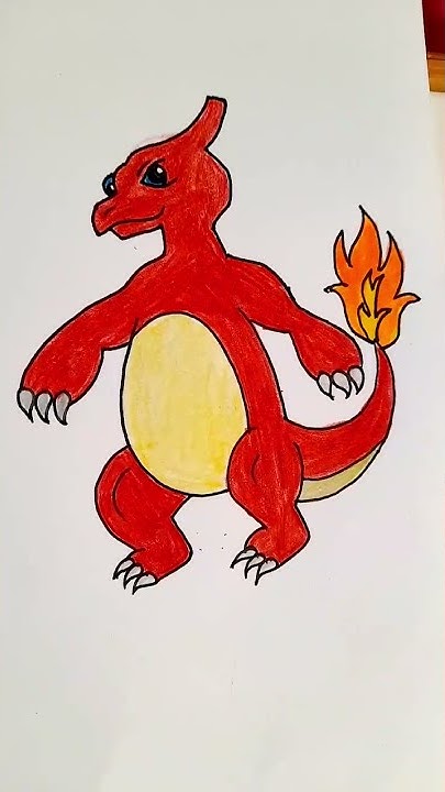 How to Draw a Charmeleon/Pokémon/Step by Step Drawing with Colours/Easy and simple drawing ...