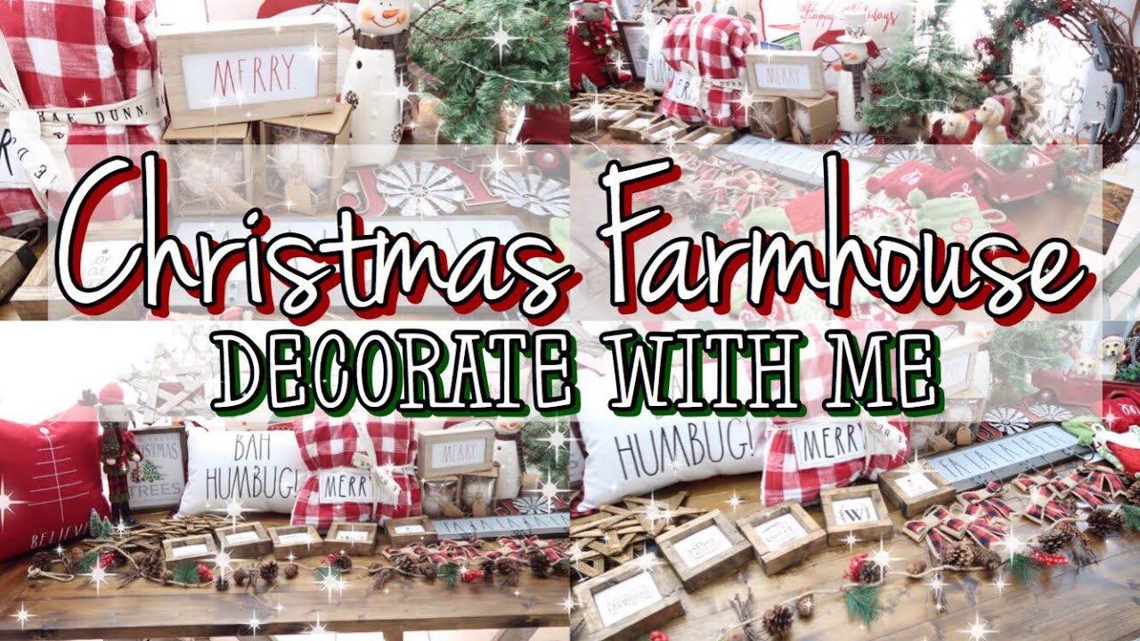 CHRISTMAS FARMHOUSE DECORATE WITH ME | RAE DUNN CHRISTMAS HAUL | 2019 ...