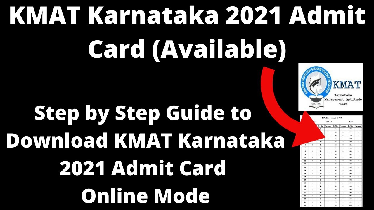 KMAT Karnataka 2021 Admit Card (Available) - How to Download KMAT ...