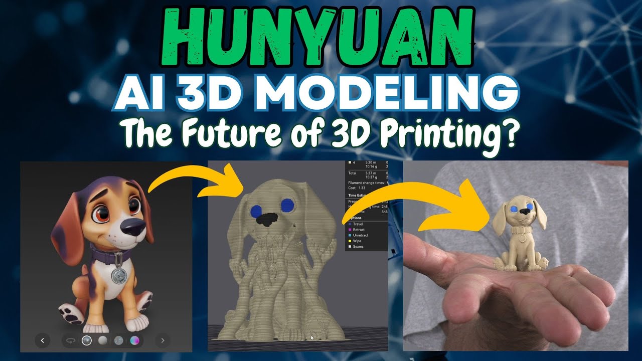 HUNYUAN - AI to 3D Print Demonstration: Turning your TEXT into a 3D Printed Model - YouTube