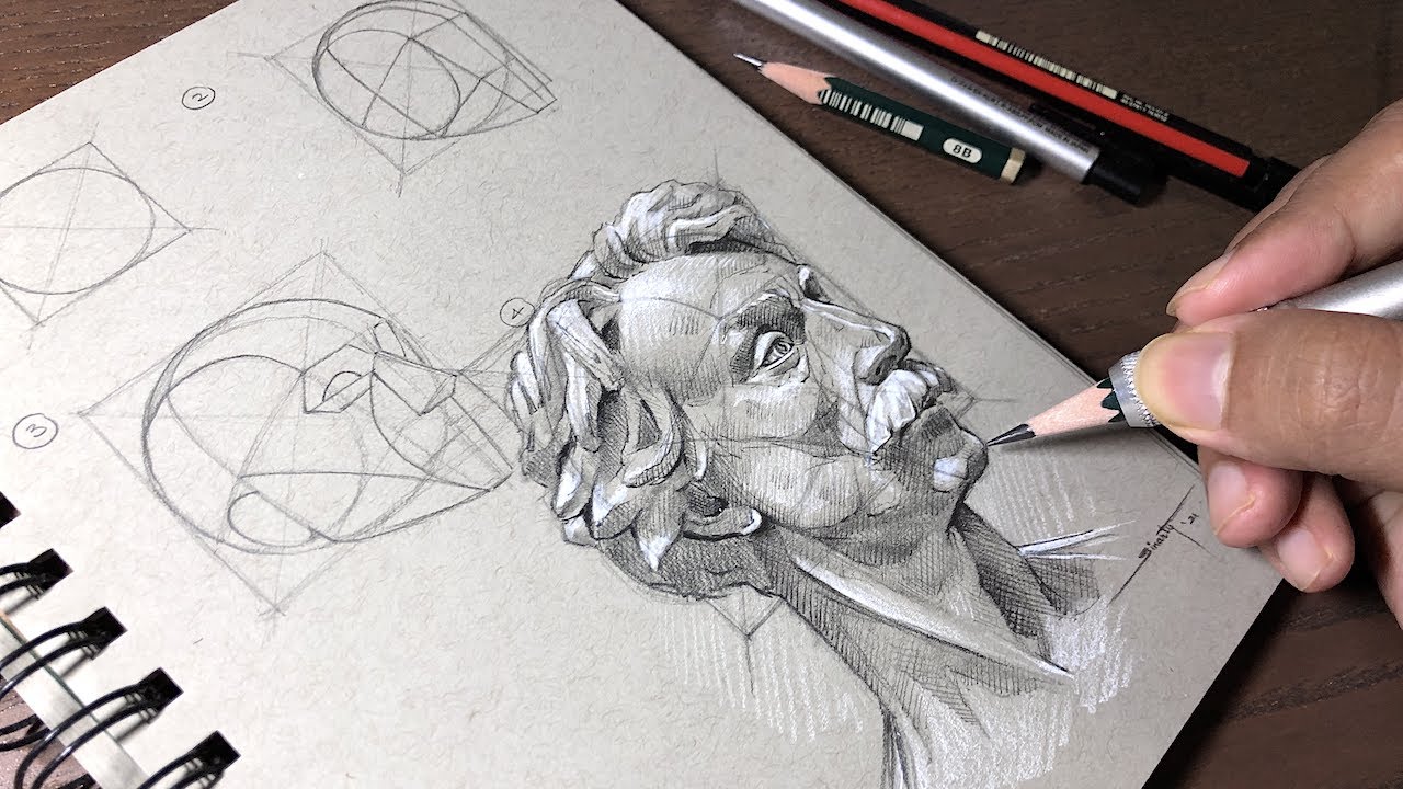 Sketch Tutorial - Bust of Gérôme - YouTube