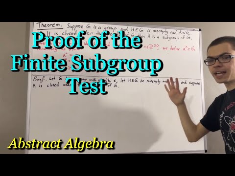 Proof of the Finite Subgroup Test (ILIEKMATHPHYSICS) - YouTube