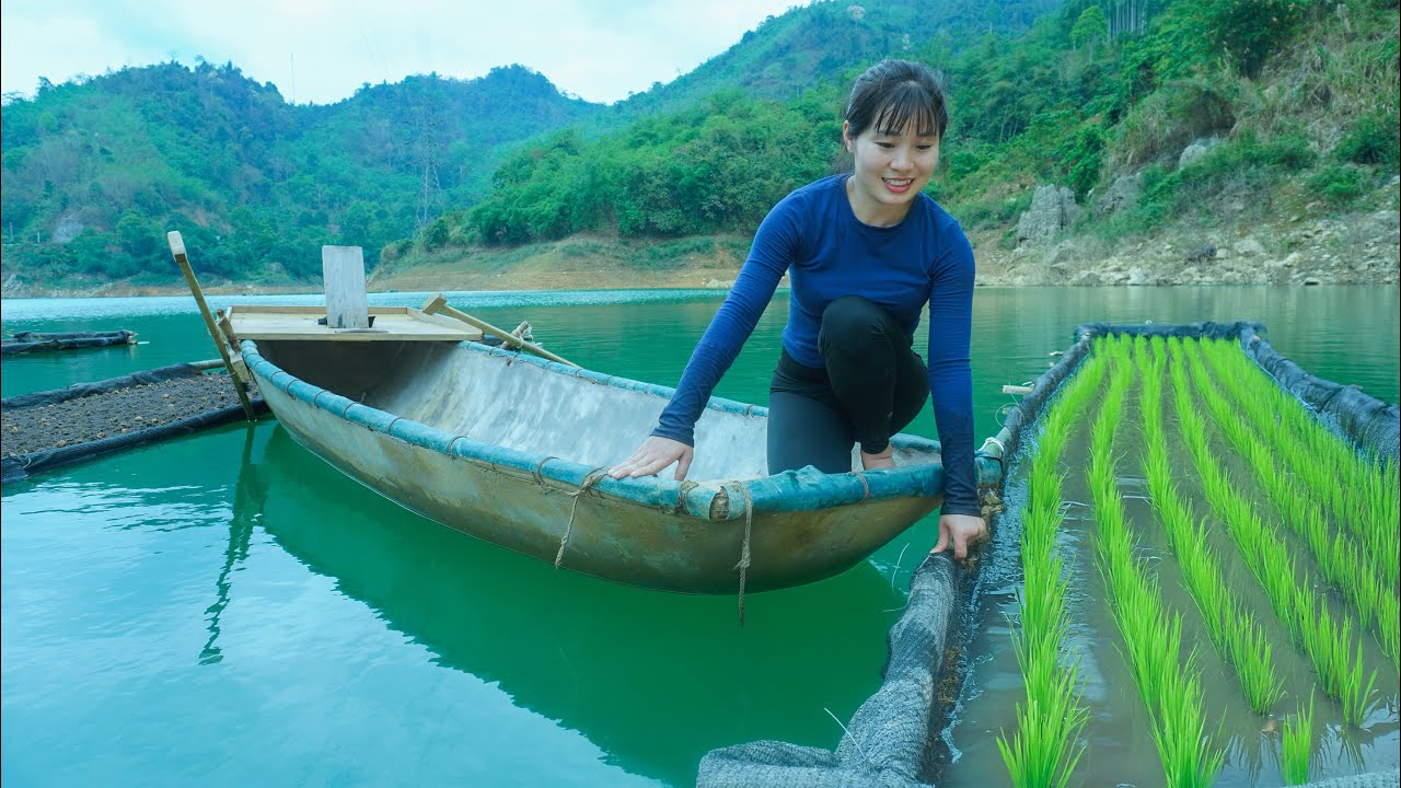 Sustainable Life on a Floating Home: Growing Rice on the Water - YouTube