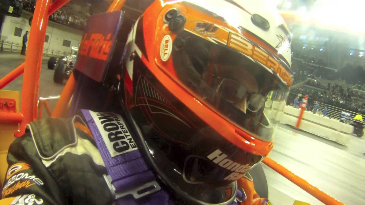 #66 Todd Bertrand in car cam Gamblers classic 2013 friday heat race ...