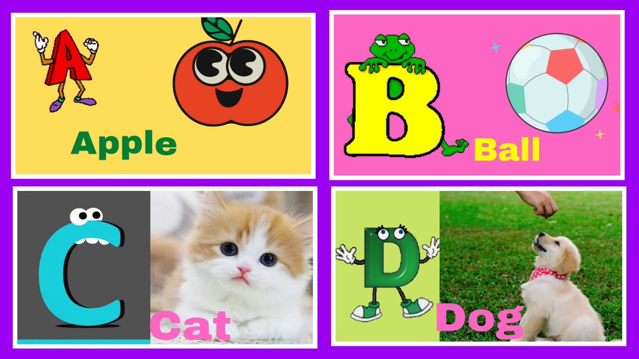 a for apple, b for ball, c for cat a to z, alphabet phonics song, abcd ...