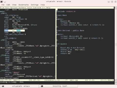 How C++ virtual function methods are translated into x86_64 assembly code - YouTube