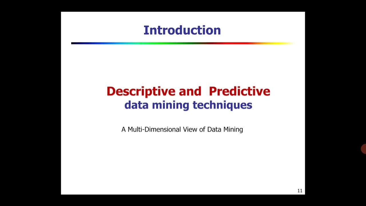 1.2 Data Mining: Descriptive and Predictive Data Mining - YouTube