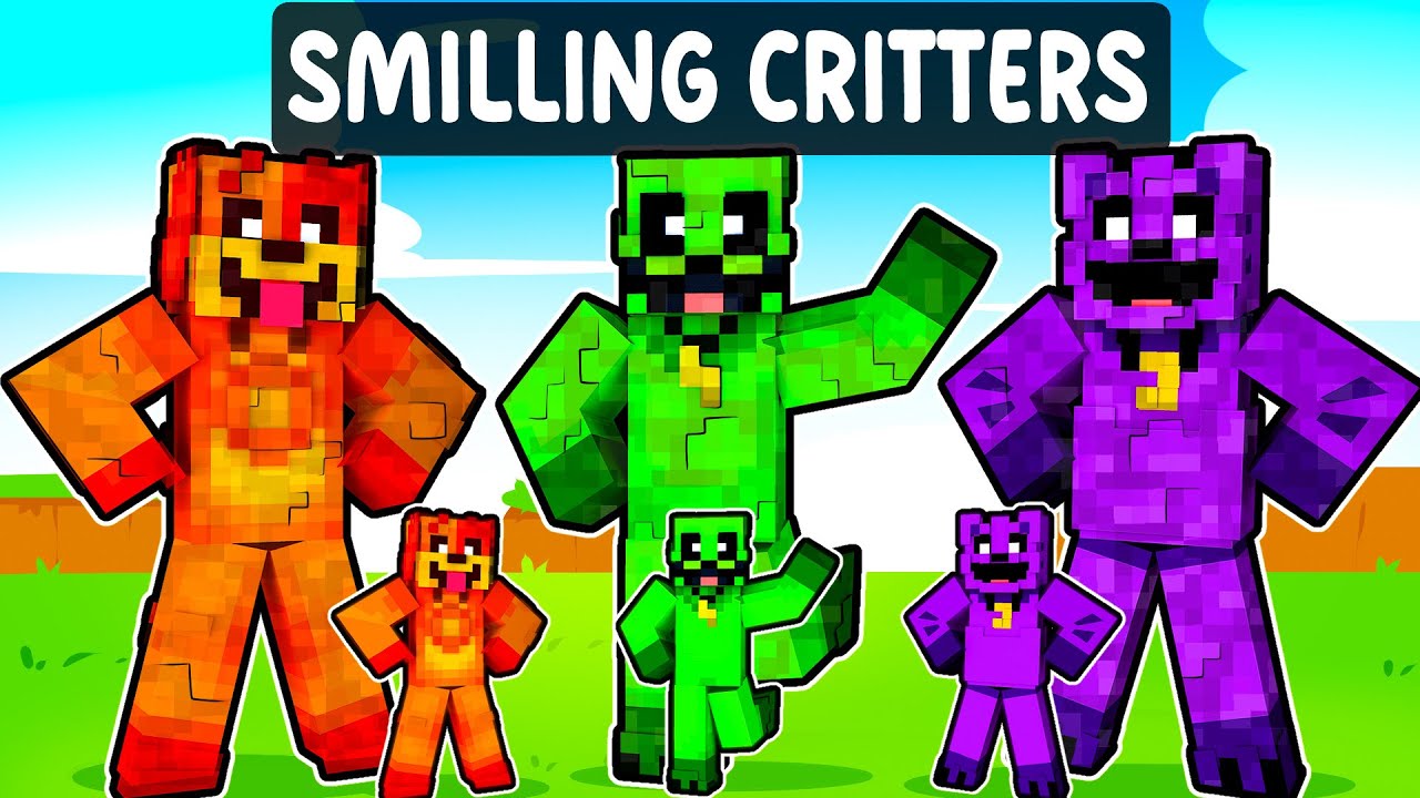 Smiling Critters na BATALHA DE ESTÁTUAS no Minecraft - YouTube