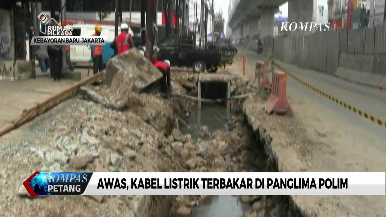Awas, Kabel Listrik Terbakar di Panglima Polim - YouTube