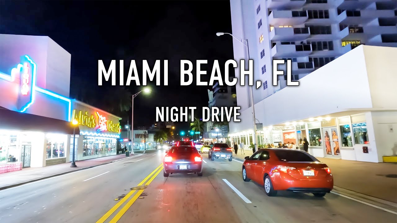 Miami Beach Night Drive in 4K - YouTube