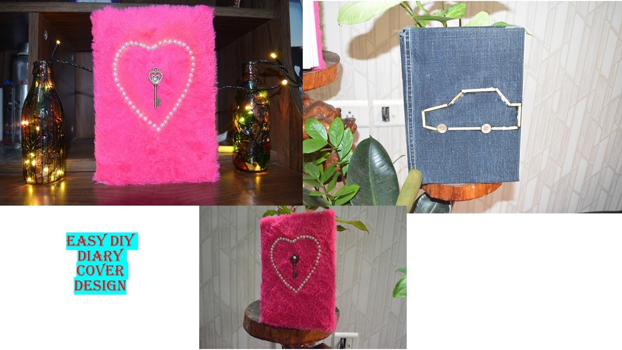 EASY DIY DIARY COVER DESIGN | NOTEBOOK DECORATION IDEAS | FURRY AND ...