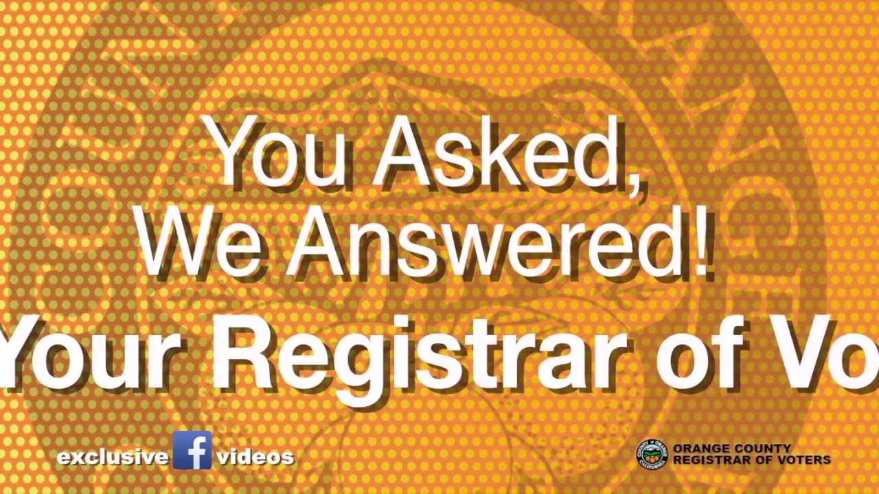 OC Registrar of Voters No Party Preference Voting - YouTube
