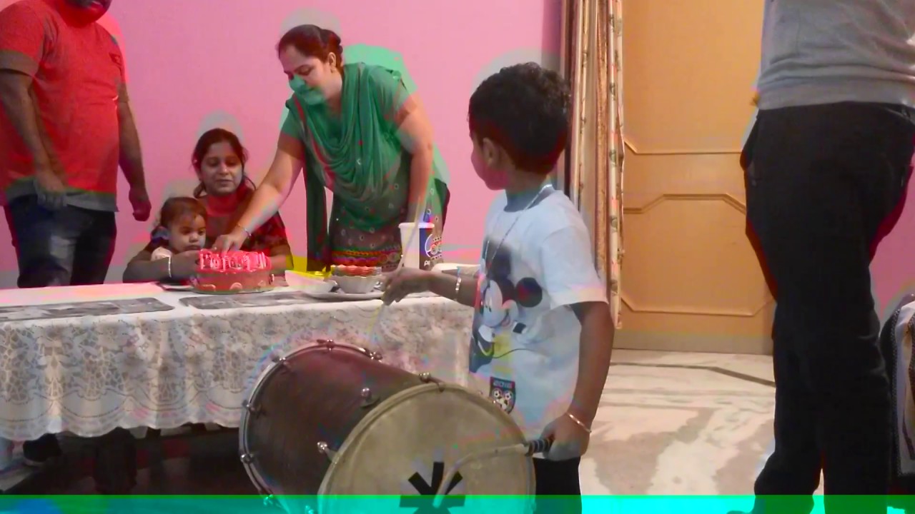 2 year baby play the dhol - YouTube